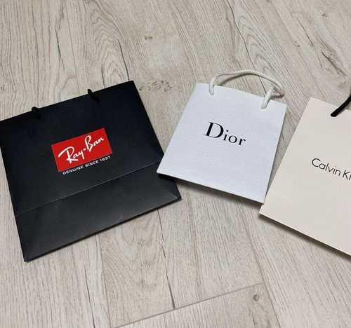 Фирменные пакеты Ray Ban, Dior, Calvin Klein