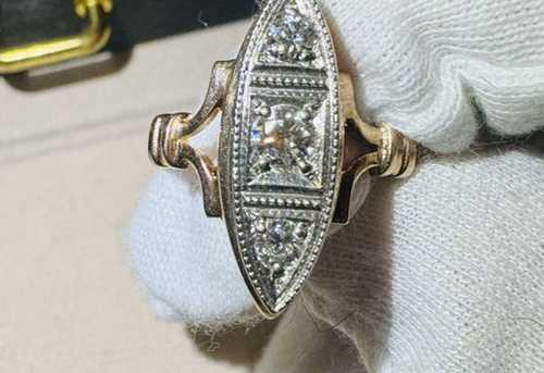 Золоте кольцо с бриллиантами СССР
