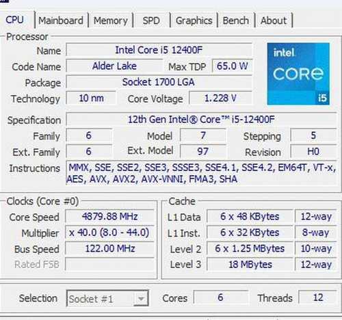 Комплект i5 12400f   B660M Mortar MAX   32Gb RAM