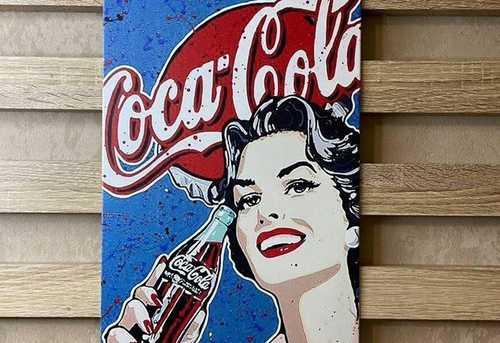 Декор на стену табличка металлическая Coca-Cola