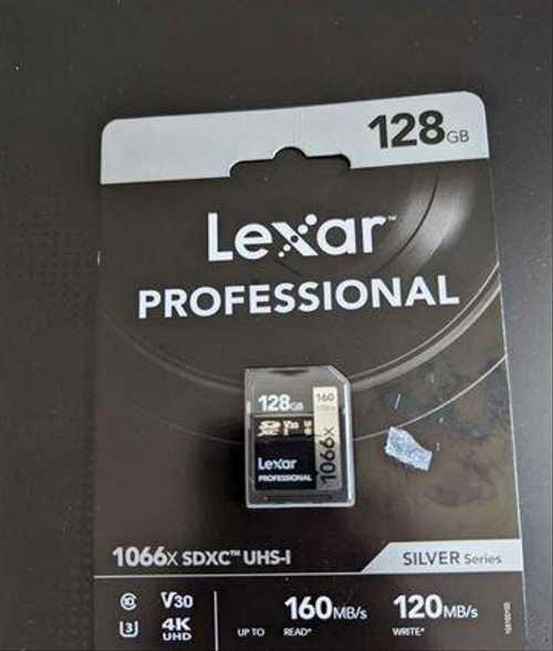 Карта памяти sdxc Lexar Professional 1066x 128Gb
