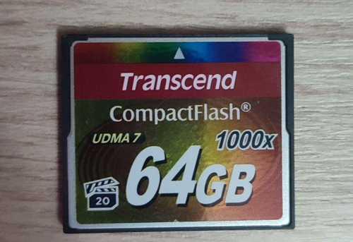 Карта памяти Transcend CompactFlash 64GB 1000x