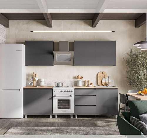 Кухонный гарнитур в стиле IKEA графит