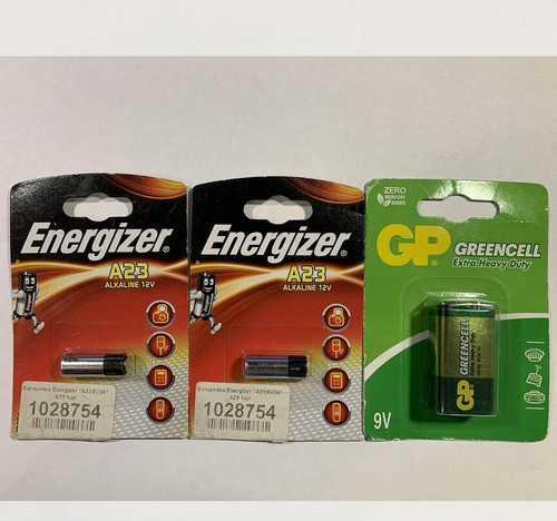 Батарейки Energizer A23 и GP 6F22