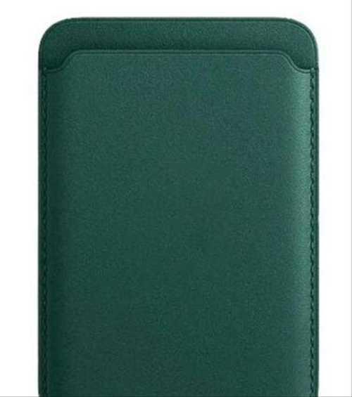 Чехол картхолдер MagSafe Wallet тёмно-зелёный (Арт