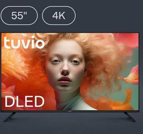 Телевизор 55" Tuvio 4K ultra HD dled, YaOS, черный