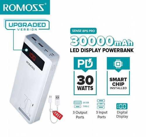 Powerbank Romoss Sence 8pc pro аккумулятор