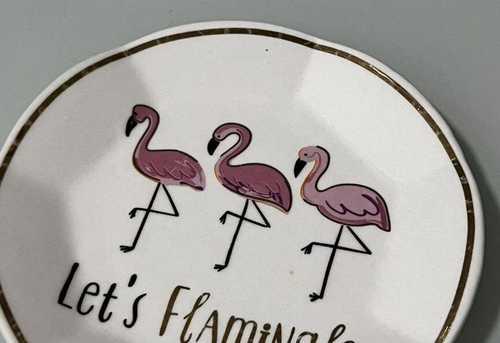 Тарелка маленькая с фламинго