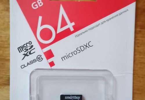 Карта памяти 64Gb MicroSD class 10