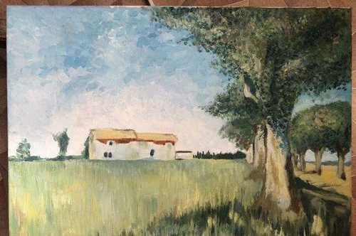 Картина Ван Гога «Фермерский дом в пшеничном поле»