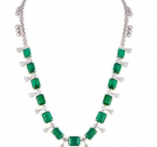 Колье Natural Emeralds 25,0 ct & Diamonds 5,25 ct & White Gold