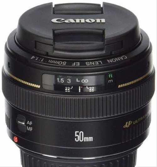 Canon EF 50mm f/1.4 USM+Бленда+Фильтр UV+Коробка+