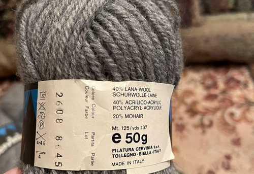 Пряжа для вязания шерсть+мохер+акрил, Италия