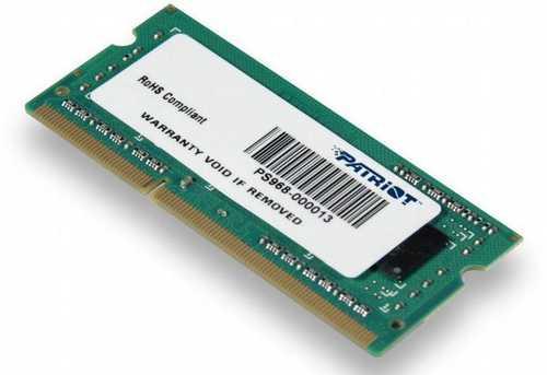 4Gb DDR-III 1600MHz Patriot SO-dimm (PSD34G160081S