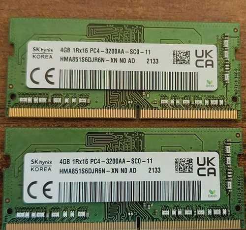 Оперативная память ddr4 4gb 3200мгц sodimm