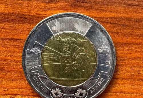 Канадская монета 2 доллара "Битва за Атлантику"