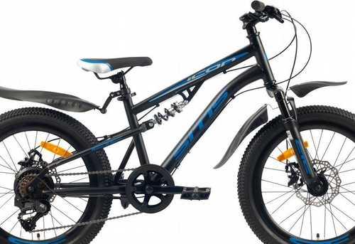Велосипед sitis icon 20" (2023) Black-Blue Ros325