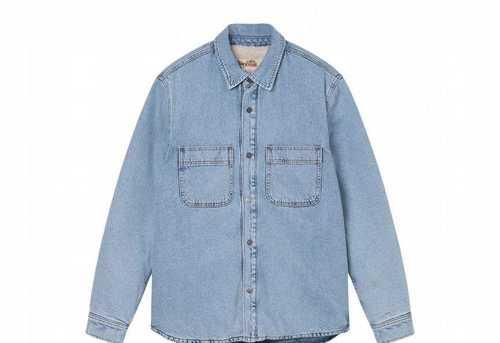 Stussy Sherpa Lined Denim Shirt Light Blue
