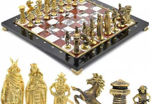 Шахматы из яшмы и долерита с бронзой «Викинги»