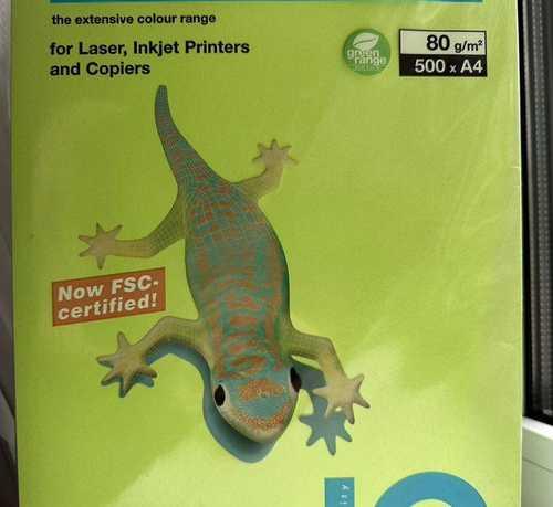 Бумага цветная A4, IQ color mondi (зеленая)