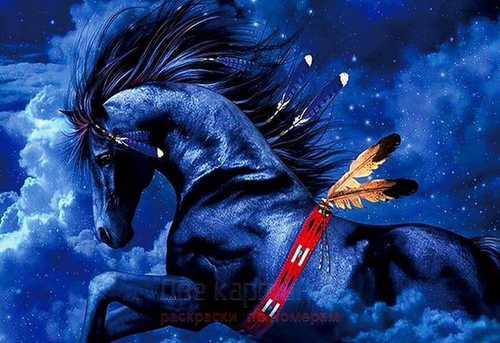 Черный конь в ночном небе