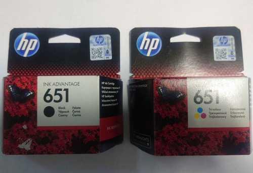 Картриджи HP 651 black, color