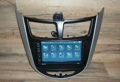 Магнитола 2DIN Hyundai Solaris Bluetooth с камерой
