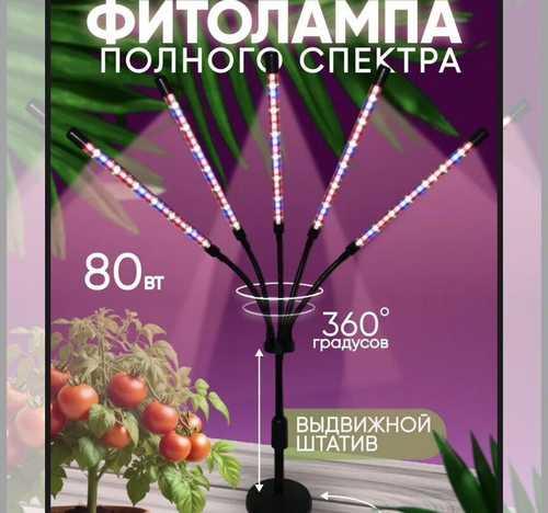 Фитолампа полный спектр на штативе