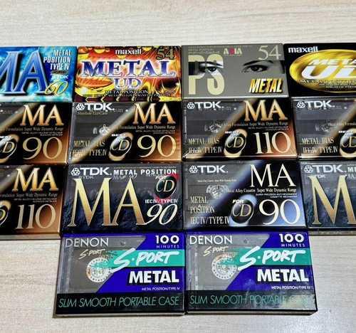 Аудиокассеты Metal тип 4 TDK, Maxell, Denon