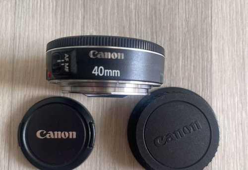 Объектив canon lens ef 40mm 1:2.8 stm
