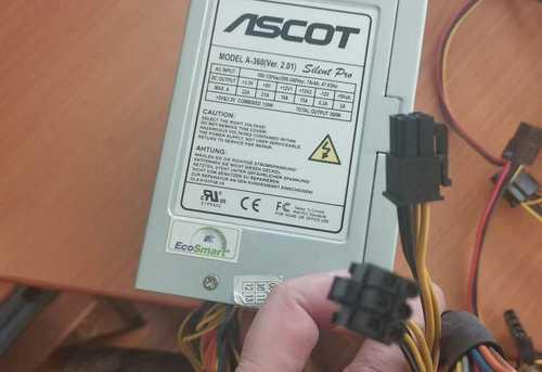 Блок питания пк ascot,A-360(ver.2.01), 360W,рабочи