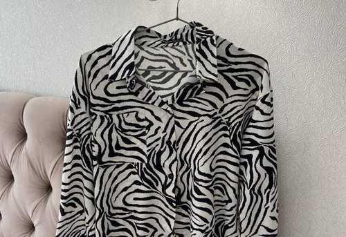 Шикарная женская рубашка в зебру (S)