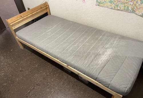 Кровать IKEA neiden с матрасом