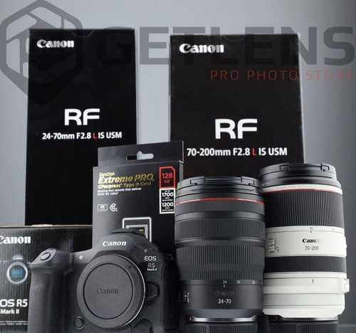 Canon R5 II   RF 24-70   RF 70-200 2.8   SD 128Gb