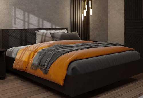 Кровать двухспальная парящая с настилом Венге