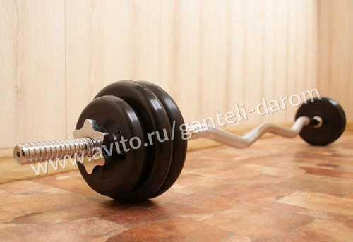 Штанга Atlet (4x2.5/2x1.25+ w-гриф) весом 17.5 кг