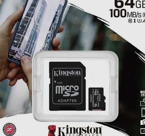 Карта памяти microSD Kingston 64 гб