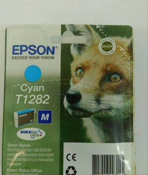 Картридж Epson T1282 (голубой).Новый.Оригинал