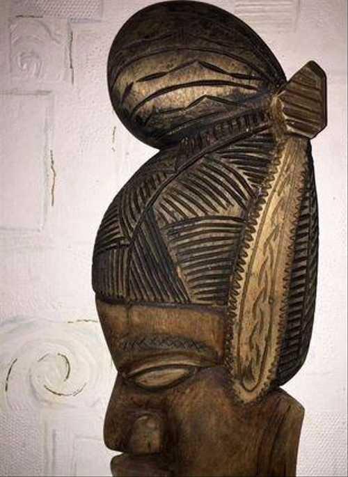 Деревянная настенная маска профиль женщины индейск