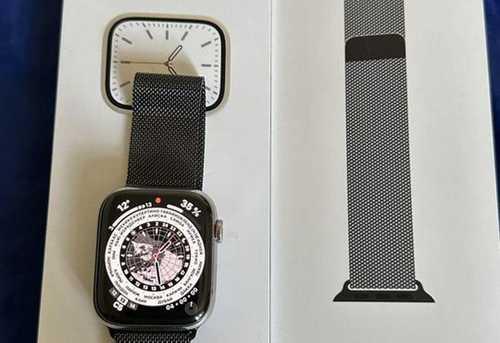 Часы apple watch 7 45 mm стальные