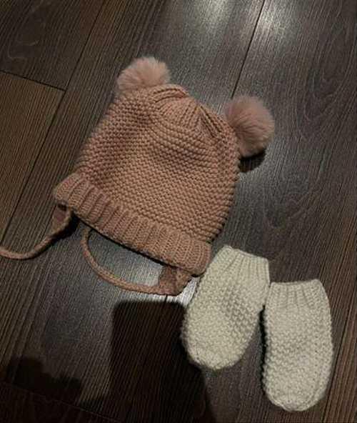 Шапка и варежки zara