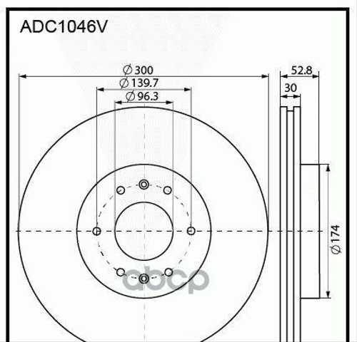 Adc1046vдиск тормозной передний Hyundai H-1 2