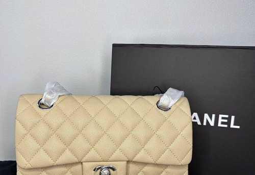 Сумка на плечо Chanel Double Flap бежевая