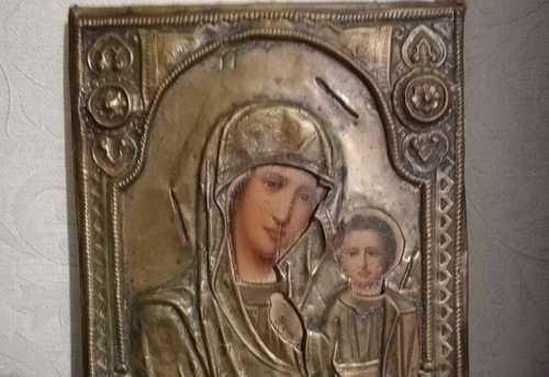 Икона Казанская Божья матерь, 17 век, 22x27 см