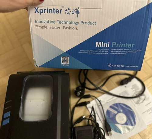 Принтер этикеток Xprinter XP-370B черный