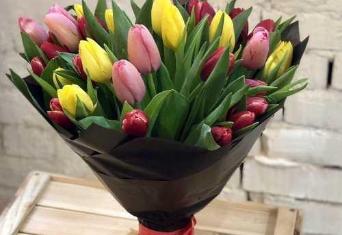 Тюльпаны разноцветные Тюльпаны яркие