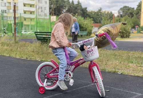 Розовый велосипед для девочки 3-7 лет