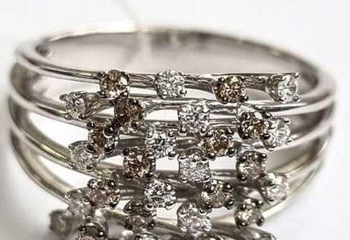 Золотое кольцо с коньячными бриллиантами Новое