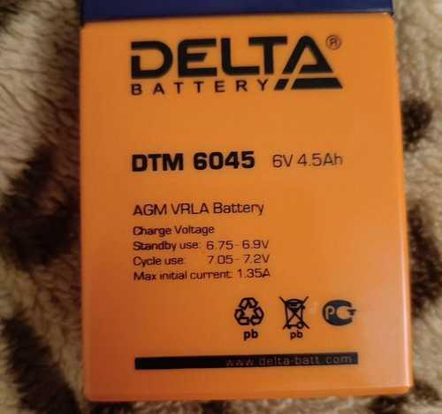 Аккумулятор Delta dtm 6045