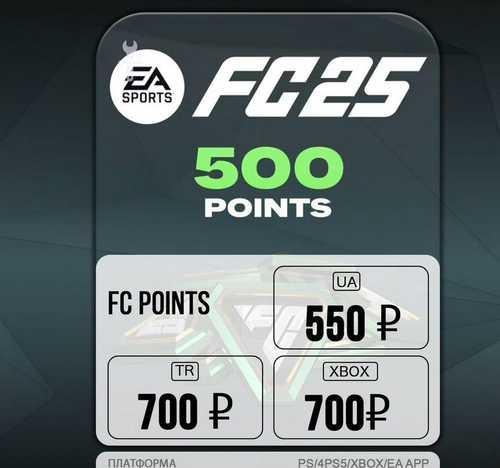 FC points 500 FC25 PS4 PS5 playstation PC xbox